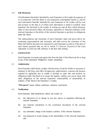 Form of Deed Guarantee | DOCX