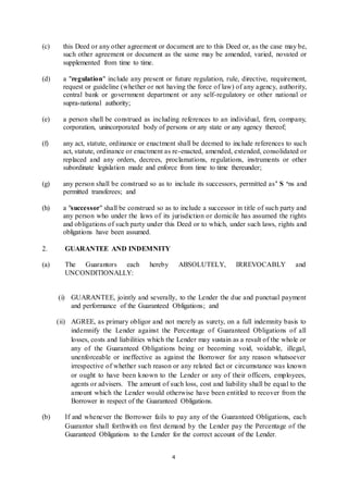 Form of Deed Guarantee | DOCX