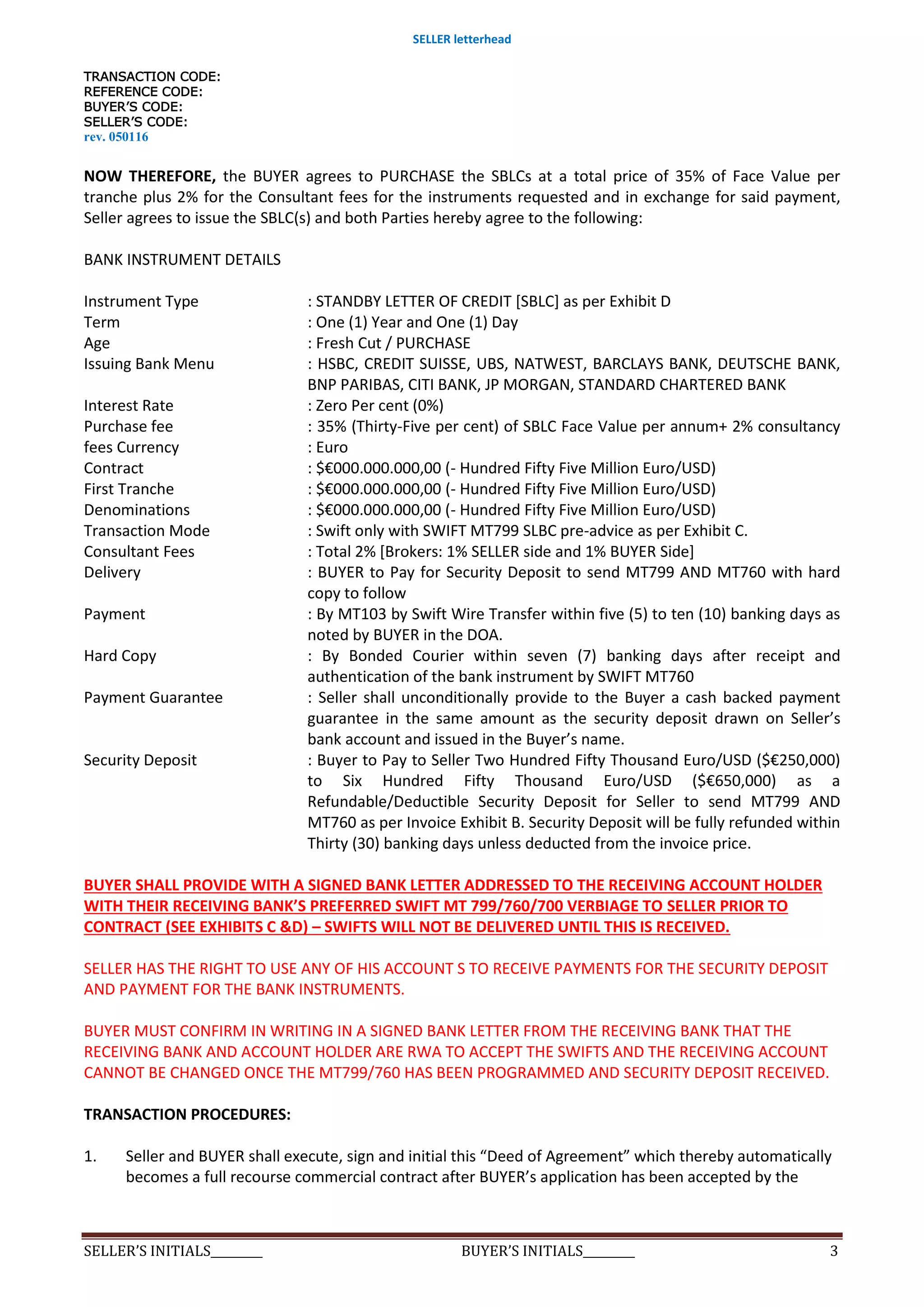 Deed of Agreement Purchase SBLC 35+2 RWA_Payment Guarantee_Security ...