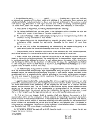 Deed of partnership between two partners | PDF