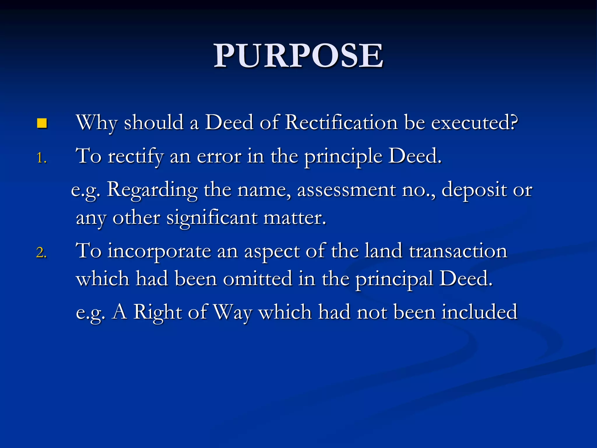 Deed of Rectification | PPT