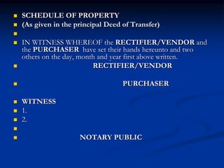 Deed of Rectification | PPT