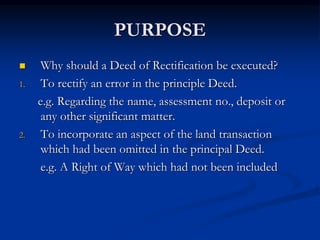Deed of Rectification | PPT