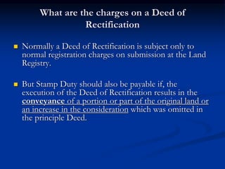 Deed of Rectification | PPT