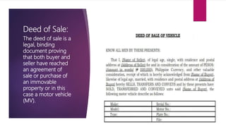 Deed of sale | PPTX