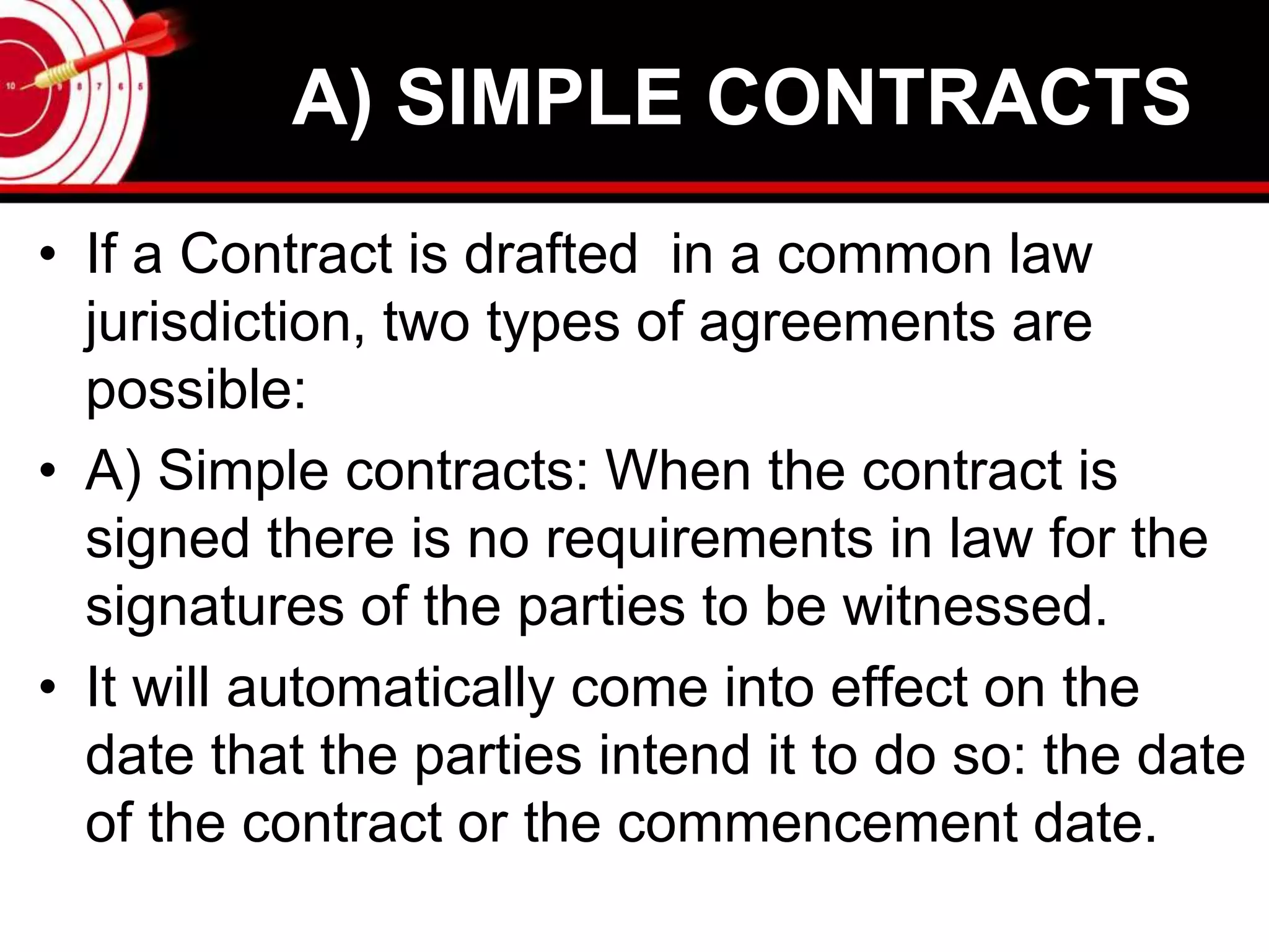 Simple contracts and Deeds- | PPT