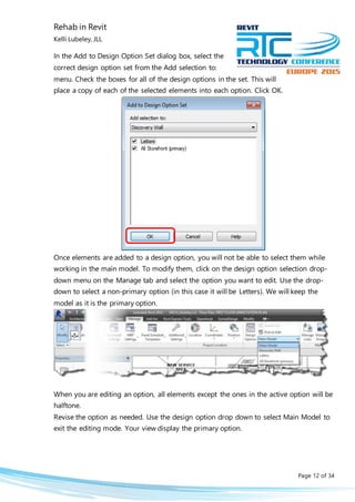 Rehab in Revit - Handout | DOCX | Graphics Software | Computer Software ...