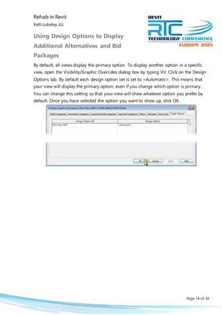 Rehab in Revit - Handout | DOCX | Graphics Software | Computer Software and Applications