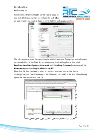 Rehab in Revit - Handout | DOCX | Graphics Software | Computer Software ...