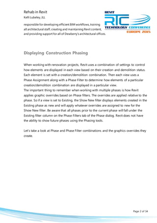 Rehab in Revit - Handout | DOCX | Graphics Software | Computer Software ...