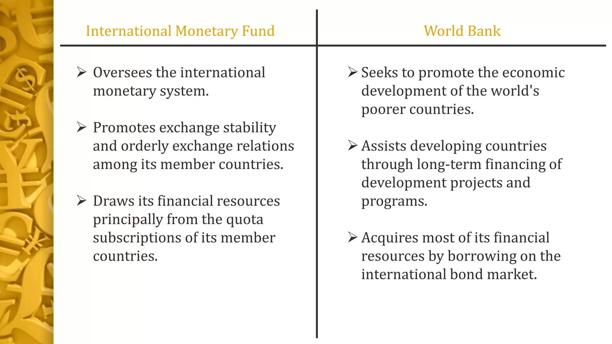 Difference Between World Bank and IMF | PPTX