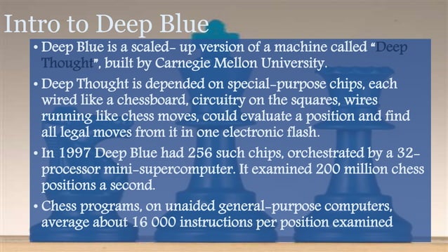 Deep blue and how it works (CHESS) | PPT