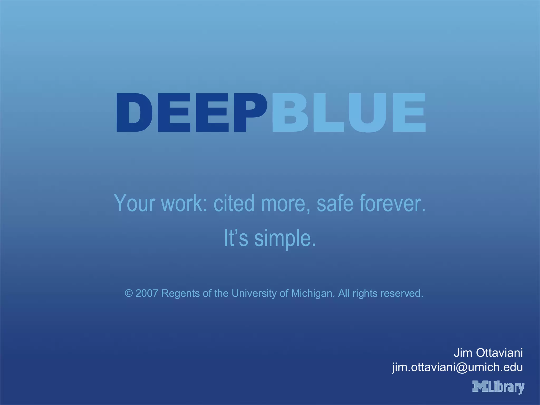 Deep Blue General Presentation | PPT