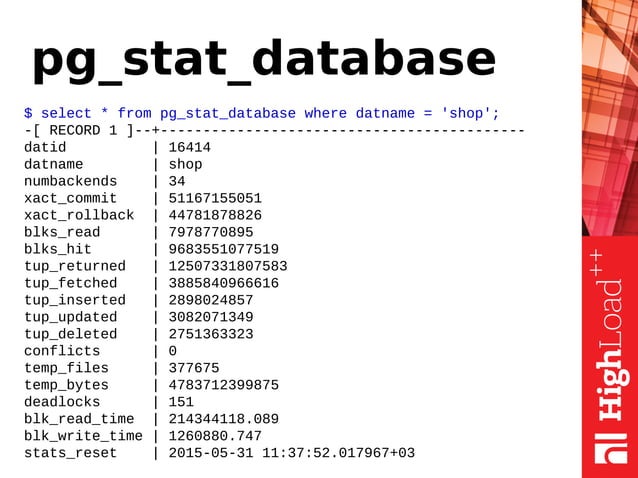 Deep dive into PostgreSQL statistics. | PPT