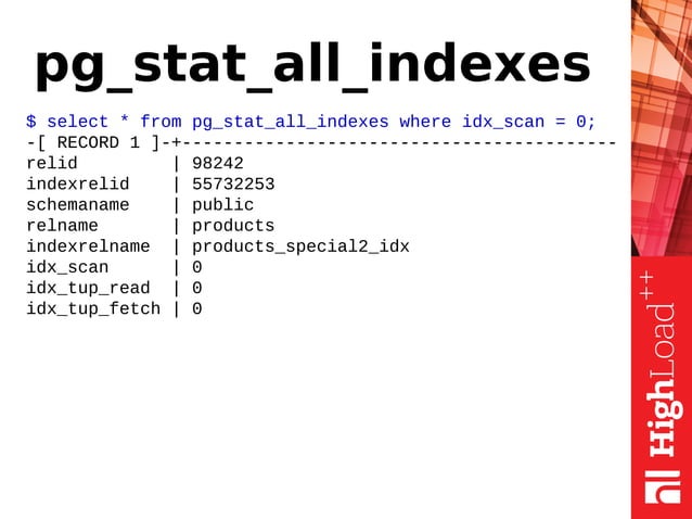 Deep dive into PostgreSQL statistics. | PDF