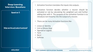 Deep Learning Interview Questions and Answers | Edureka | PDF