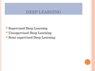 Deep Learning approach in Machine learning | PPT