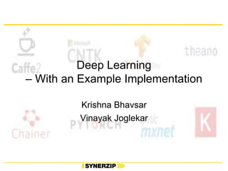 Machine Learning Vs. Deep Learning – An Example Implementation | PPT
