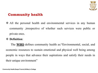 Social Work-COMMUNITY HEALTH | PPTX