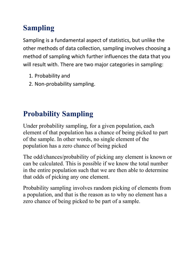 sampling | DOCX | Musical Instruments | Hobbies & Interests