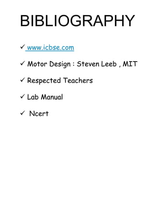 CBSE Class 12 Physics Investgatory Project file "SIMPLE DC MOTOR" | PPTX