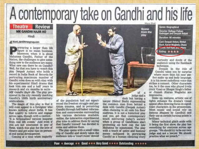 Actor as Gandhiji - Deepak Antani | PPSX | Television | Entertainment