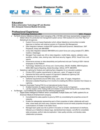 Deepak Bhaskaran North America Salesforce Delivery Leader Cognizant | PDF