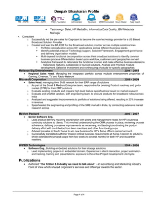 Deepak Bhaskaran North America Salesforce Delivery Leader Cognizant | PDF