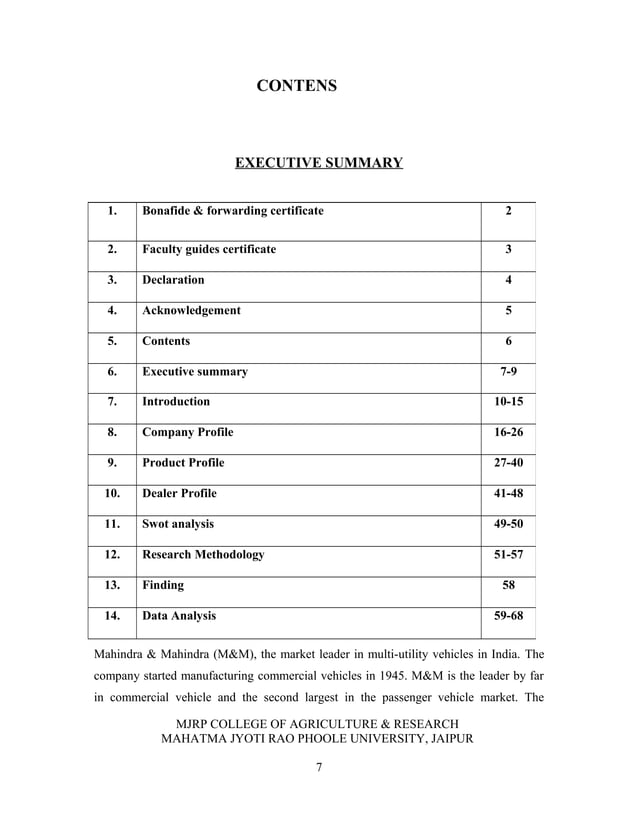 mahindra & mahindra project report | DOC | Automotive Industry | Industries