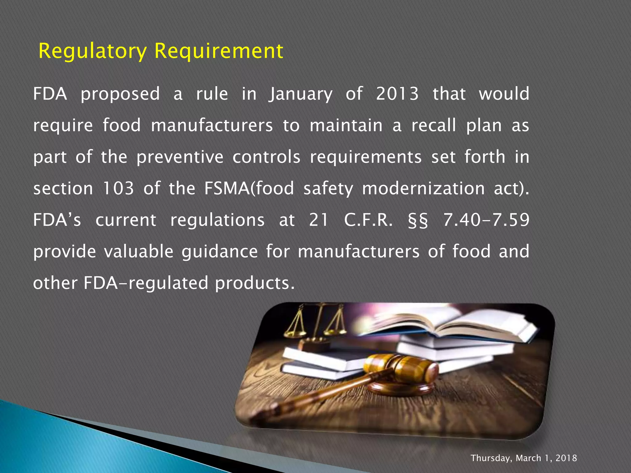 handling of pharmaceutical product recall | PPTX
