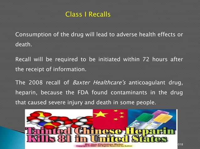 handling of pharmaceutical product recall | PPTX | Recalls | Consumer ...