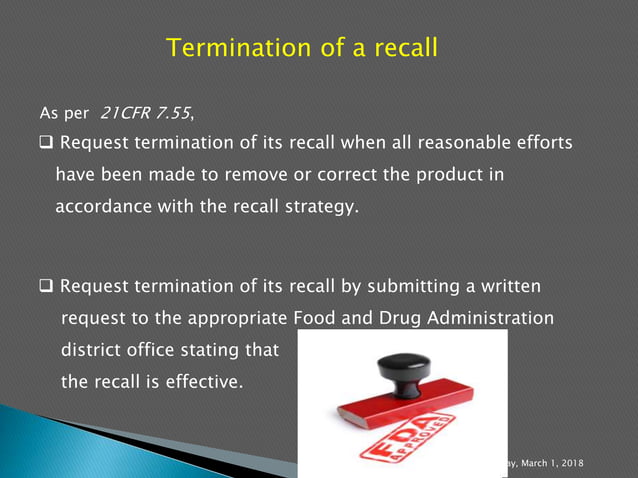handling of pharmaceutical product recall | PPTX | Recalls | Consumer ...
