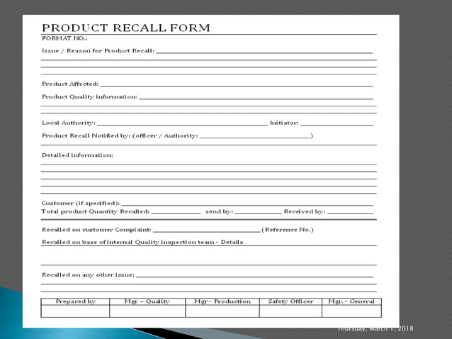 handling of pharmaceutical product recall | PPTX | Recalls | Consumer ...