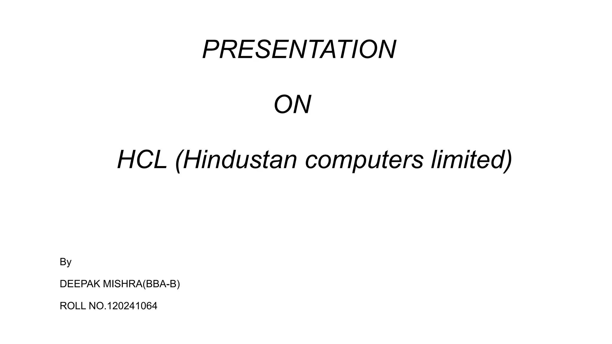 HCL | PPTX | Internet | Computing
