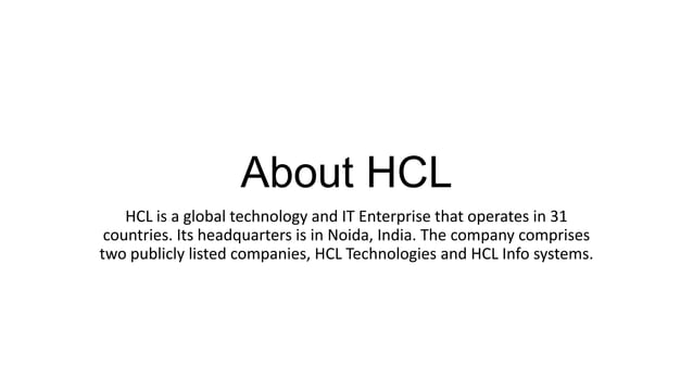 HCL | PPTX | Internet | Computing