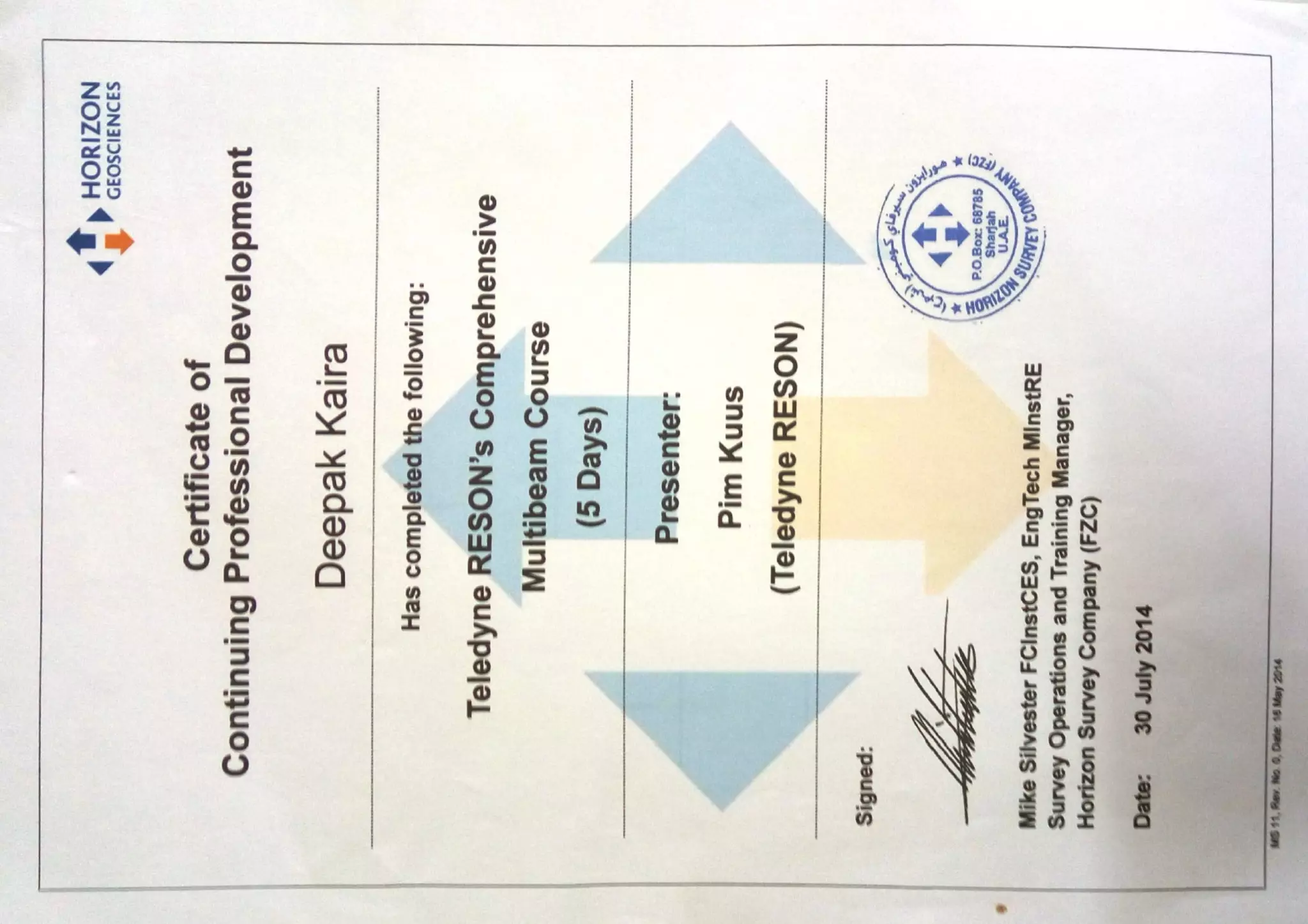 Professional Development Certificate Ppt