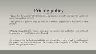 Pricing policies & strategies | PPTX