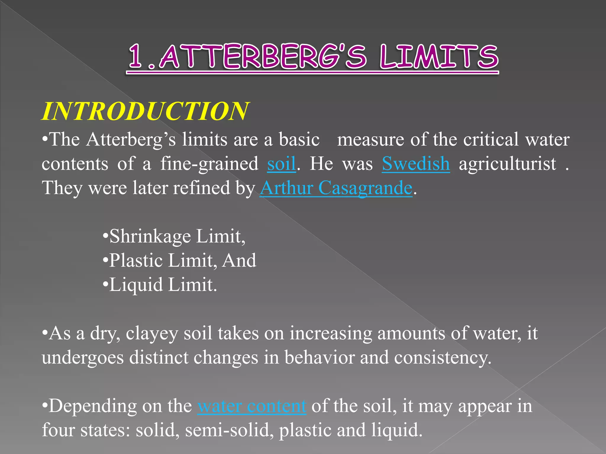 Goetechnical lab tests, atterberg limits tests | PPTX
