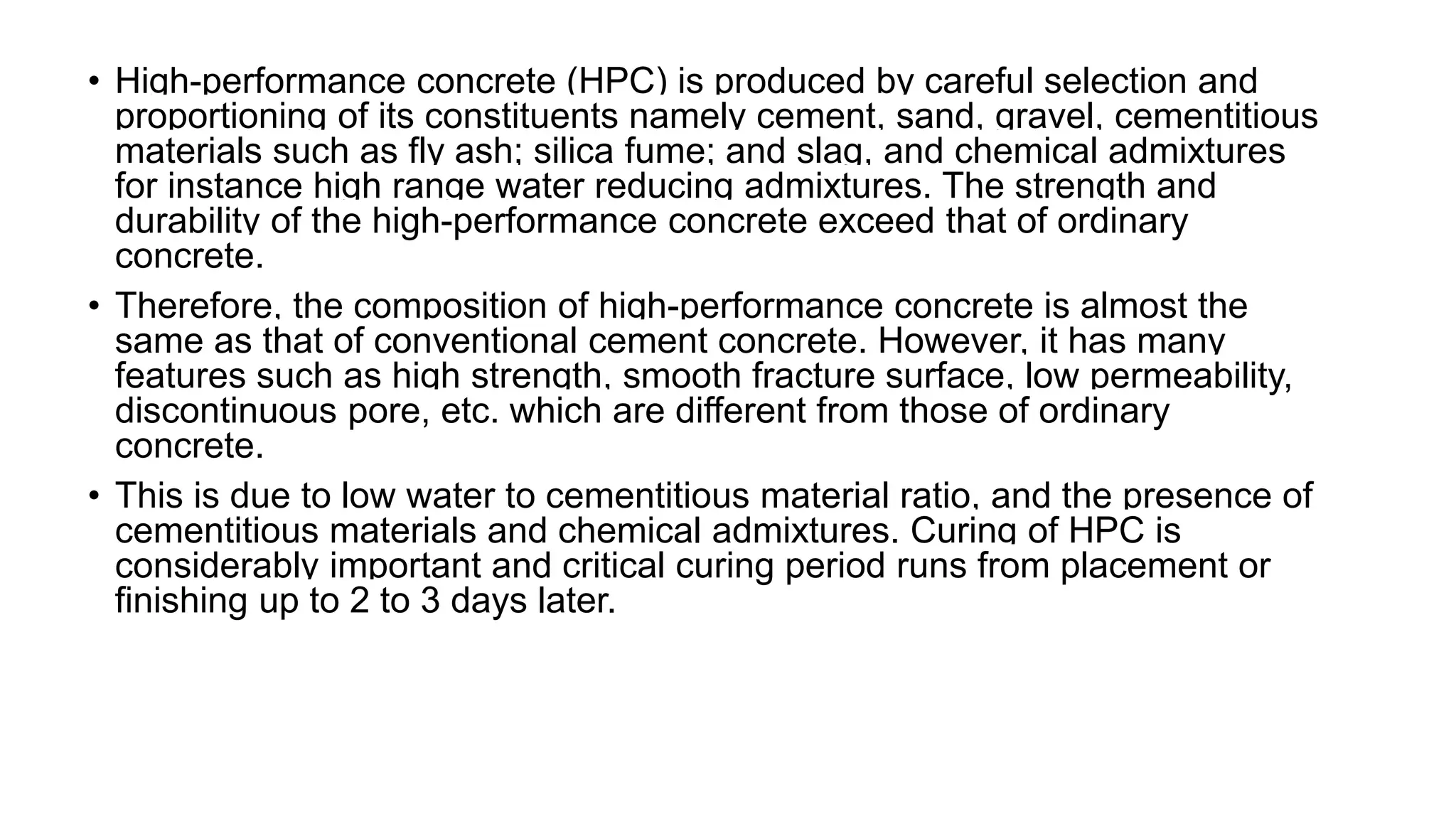 high performance concrete in concrete technology | PPTX
