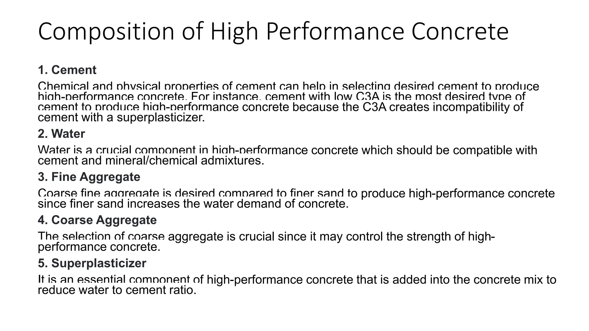 high performance concrete in concrete technology | PPTX