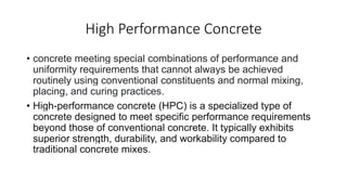 high performance concrete in concrete technology | PPTX | Indoor ...