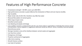 high performance concrete in concrete technology | PPTX