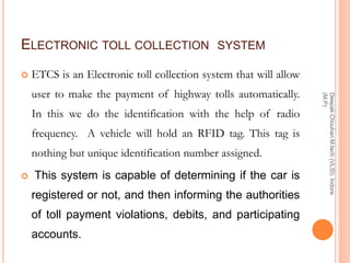 Electronic Toll Tax collection system in india | PPTX