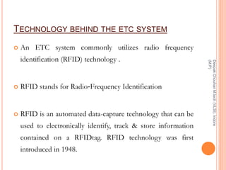 Electronic Toll Tax collection system in india | PPTX