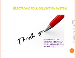 Electronic Toll Tax collection system in india | PPTX
