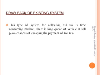 Electronic Toll Tax collection system in india | PPTX