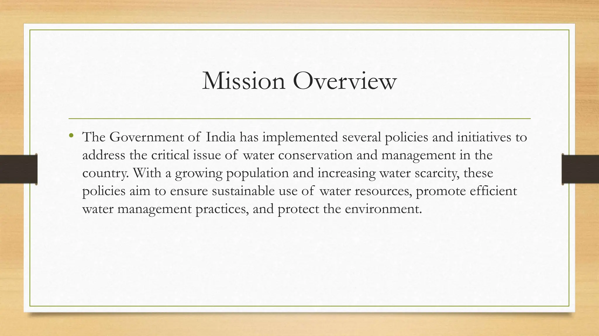 Water Conservation and Management initiatives | PPTX