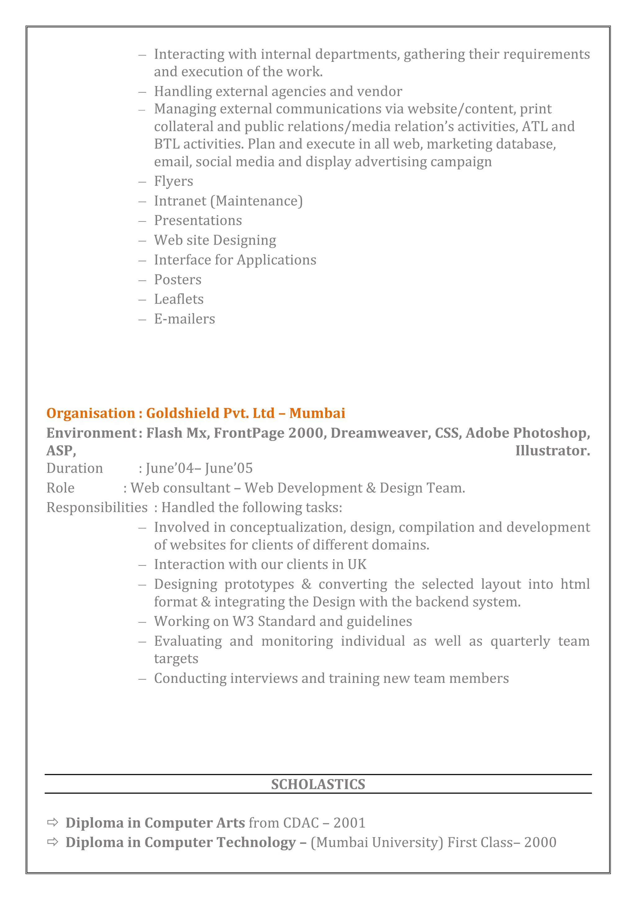 Deepali mistry | PDF | Web Development | Internet