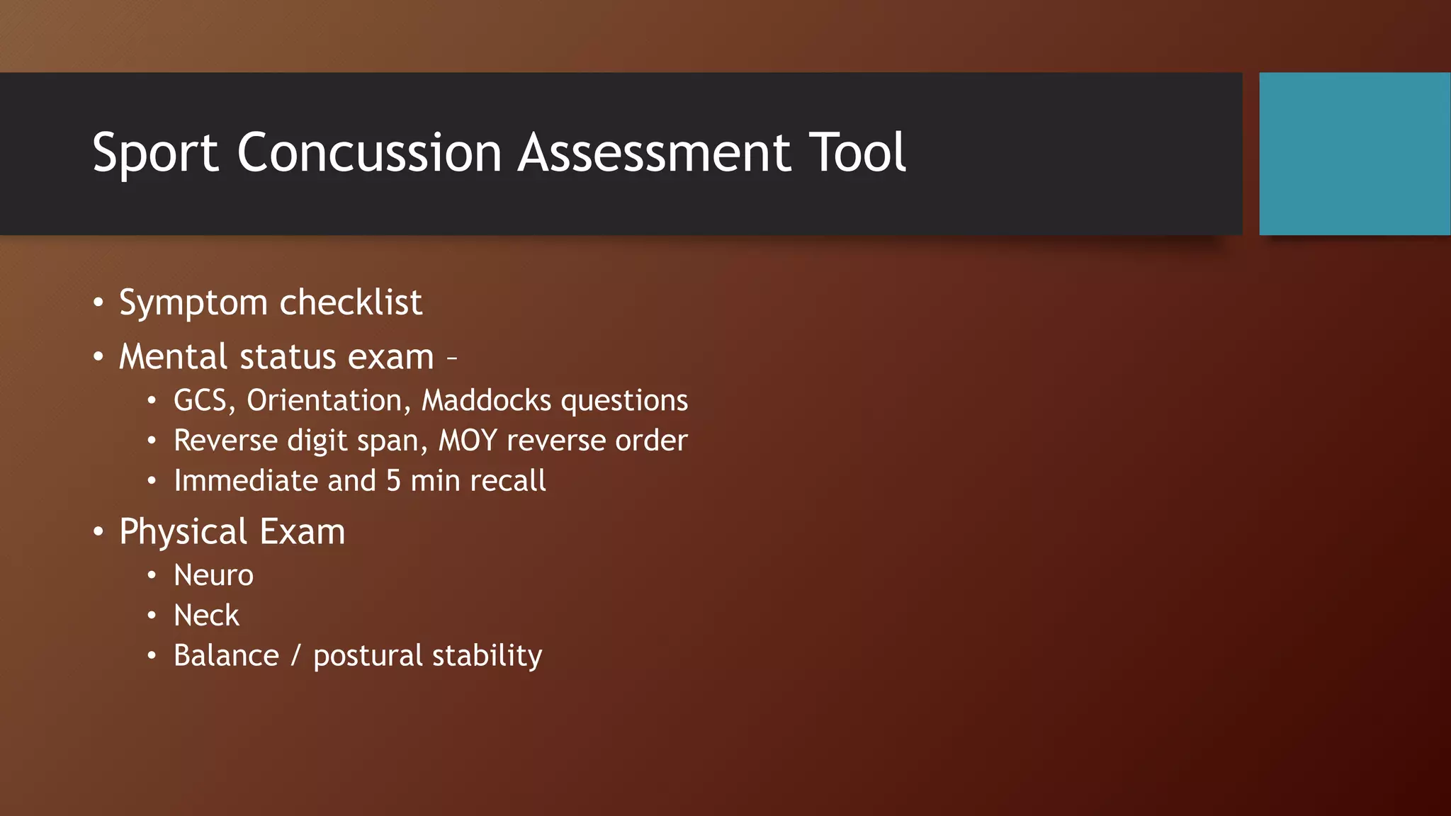 sports related head injury (concussion) | PPTX