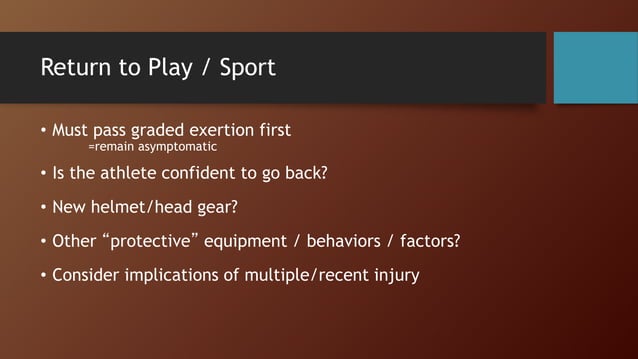 sports related head injury (concussion) | PPT